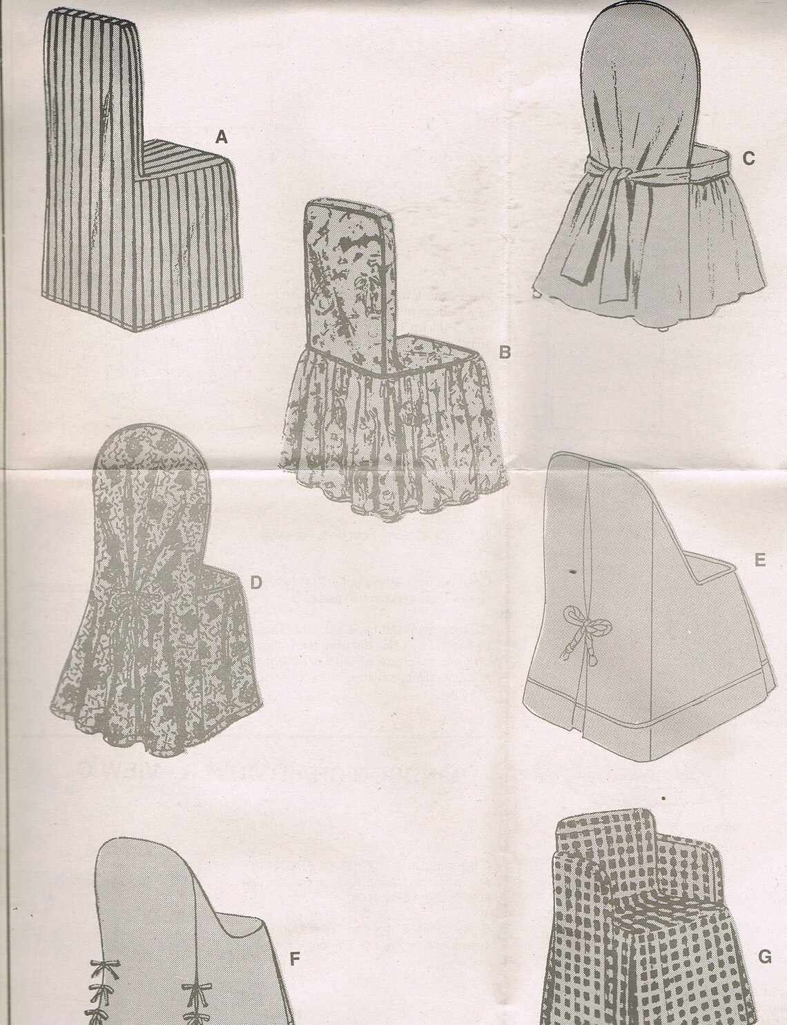 Tie Back Wooden Chair Cover Sewing Patterns - Tie on Slip Cover ...