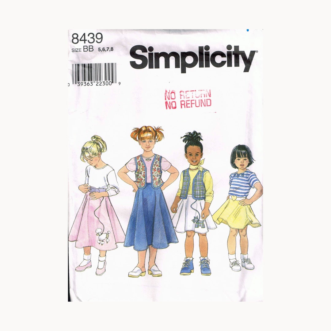 Size 5-8 Girl's Easy Long or Short Circle Skirt With T Shirt & Vest ...