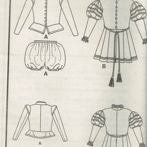 Size XS-XL Men's Renaissance Doublet & Pants Costume Sewing Pattern ...