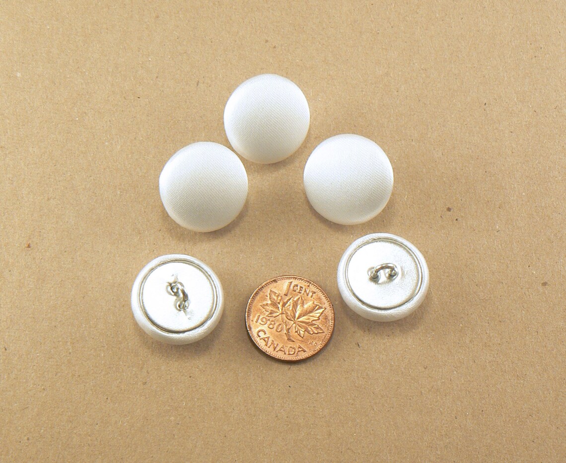 3/4 White Satin Fabric Covered Shank Buttons - Etsy UK