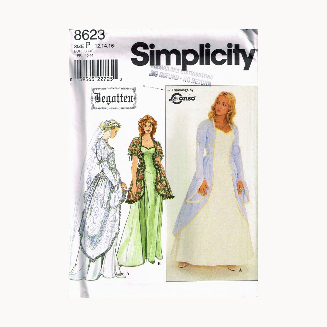 Size 12-16 Misses Sweetheart Neck Full Skirt Historical Style Wedding ...