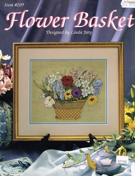 Cross Stitch Pattern Only GARDEN BASKET Cross Stitch Sewing & Fiber ...
