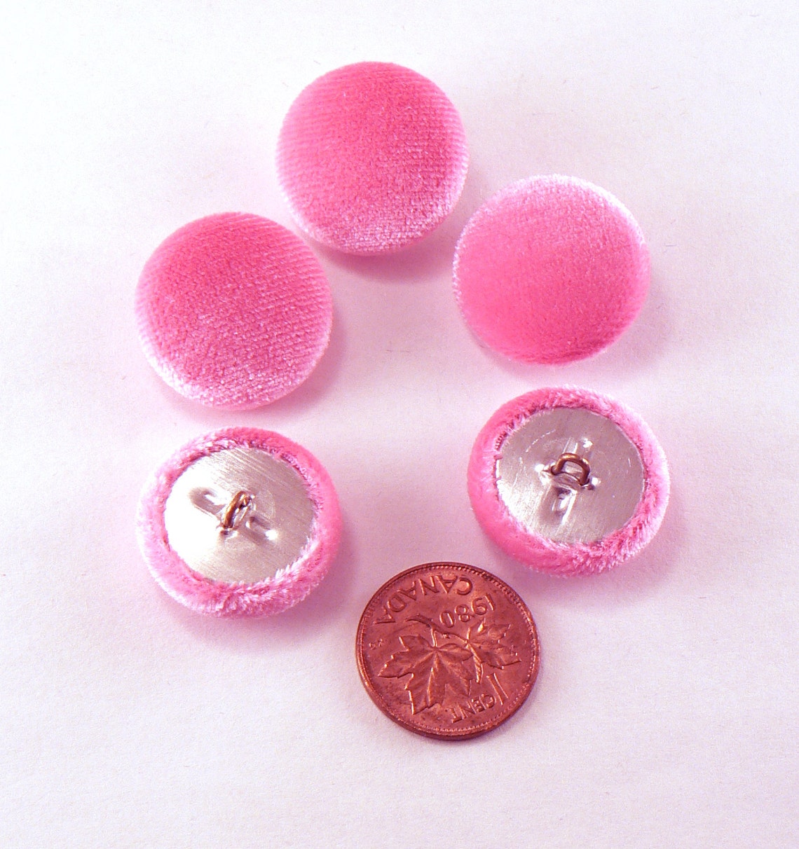 3/4 Pink Velvet Fabric Covered Shank Buttons 19mm Pink | Etsy