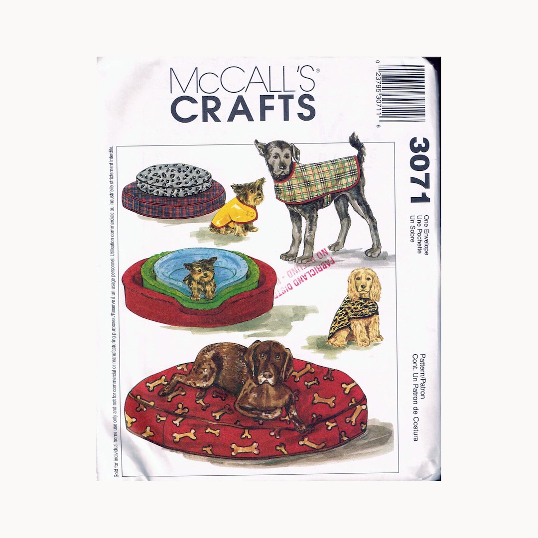 Round Pet Bed or Dog Coat Sewing Pattern - Mccalls 3071 - Etsy