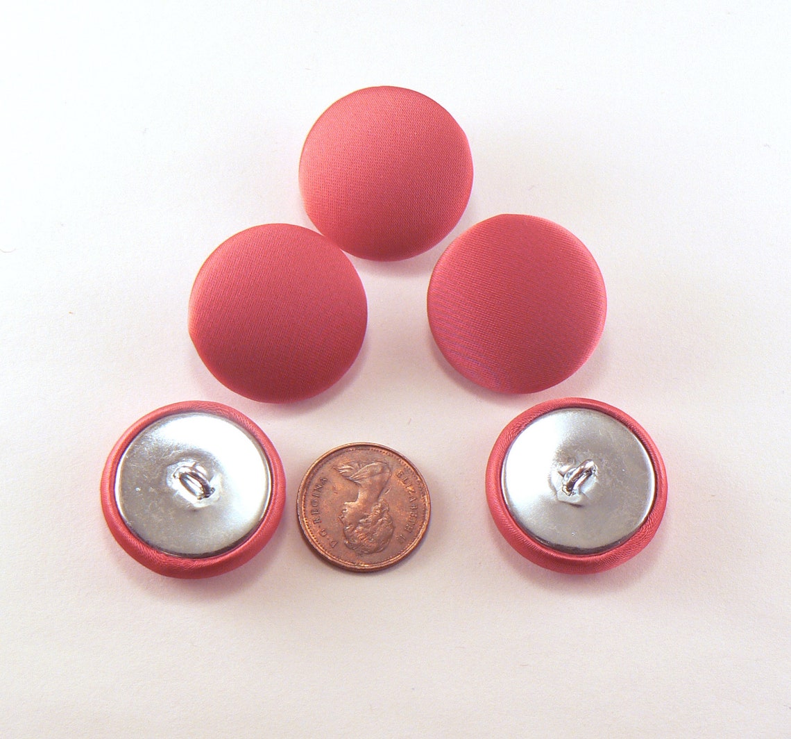1 Carnation Pink Satin Fabric Covered Shank Buttons 25 - Etsy