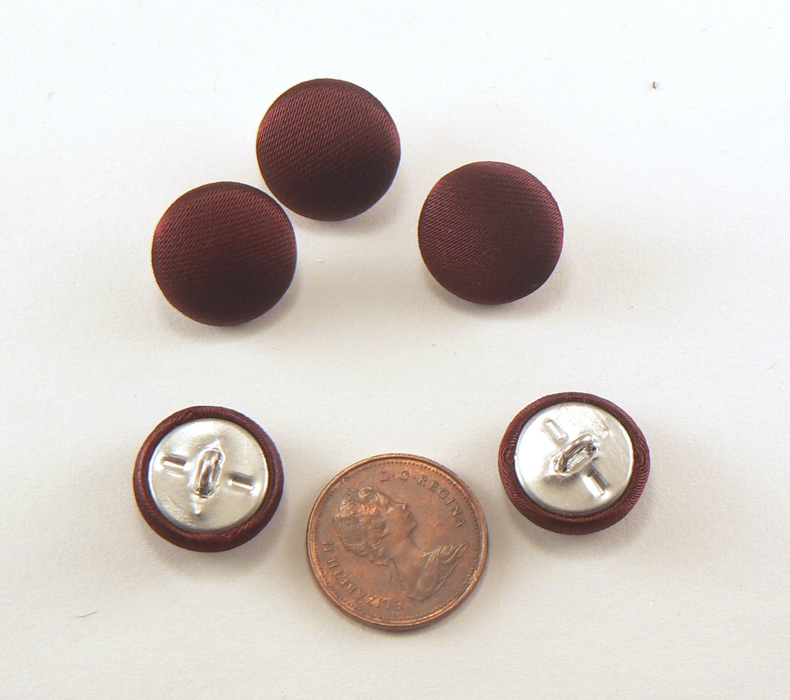 5/8 Burgundy Satin Fabric Covered Shank Buttons 15 Mm - Etsy