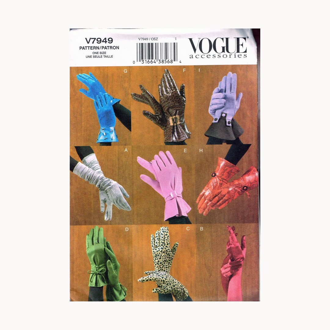 Misses' Gauntlet Gloves or Driving Gloves Sewing Pattern - Vogue V7949 ...