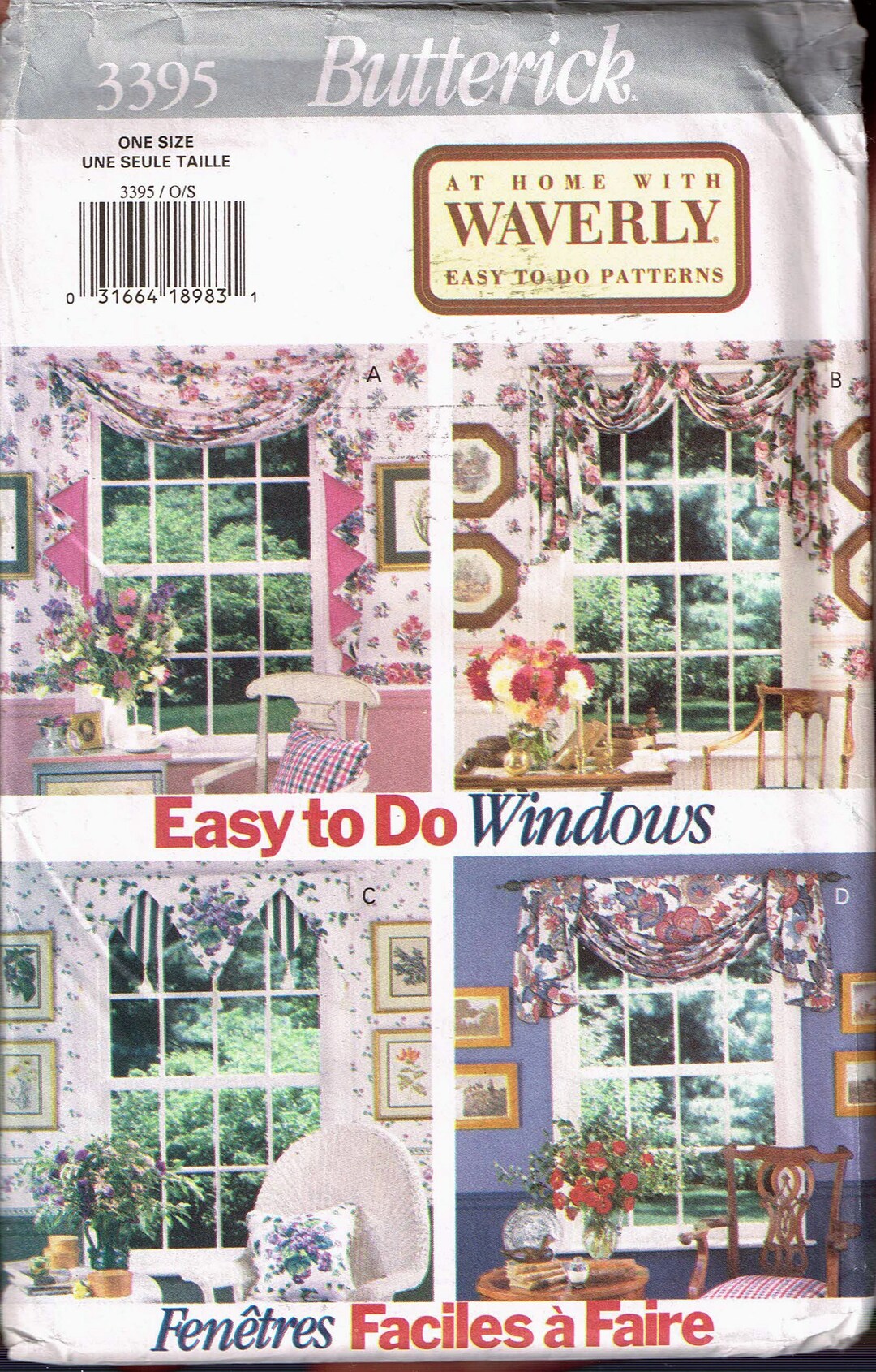 Easy Swag Curtain or Valance Curtan Sewing Pattern Butterick 3395 - Etsy