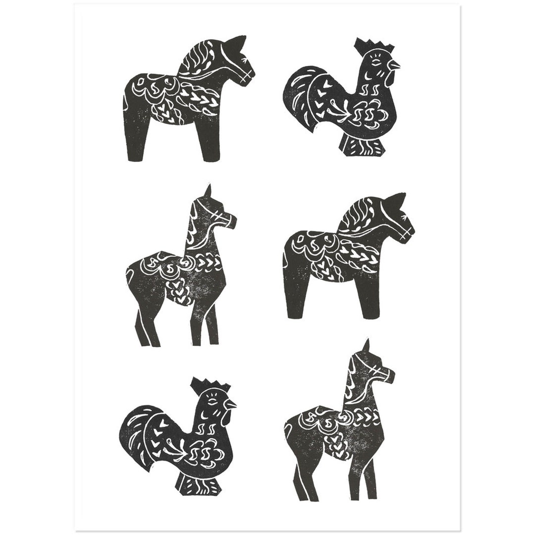 Dala Animal Block Print Collection - Vinyl Stickers - Etsy