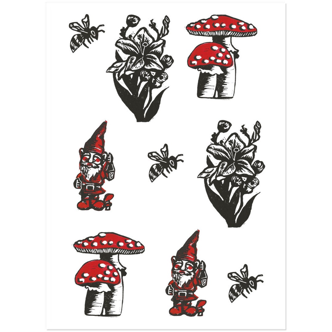 Forest Block Print Collection 5.25x7.25 Vinyl Sticker Sheet - Etsy