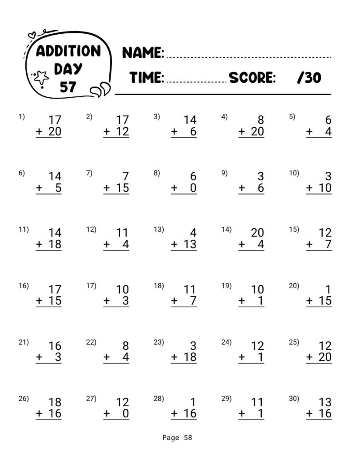 1st 2nd Grade Math Worksheets Bundle | Addition Subtraction ...