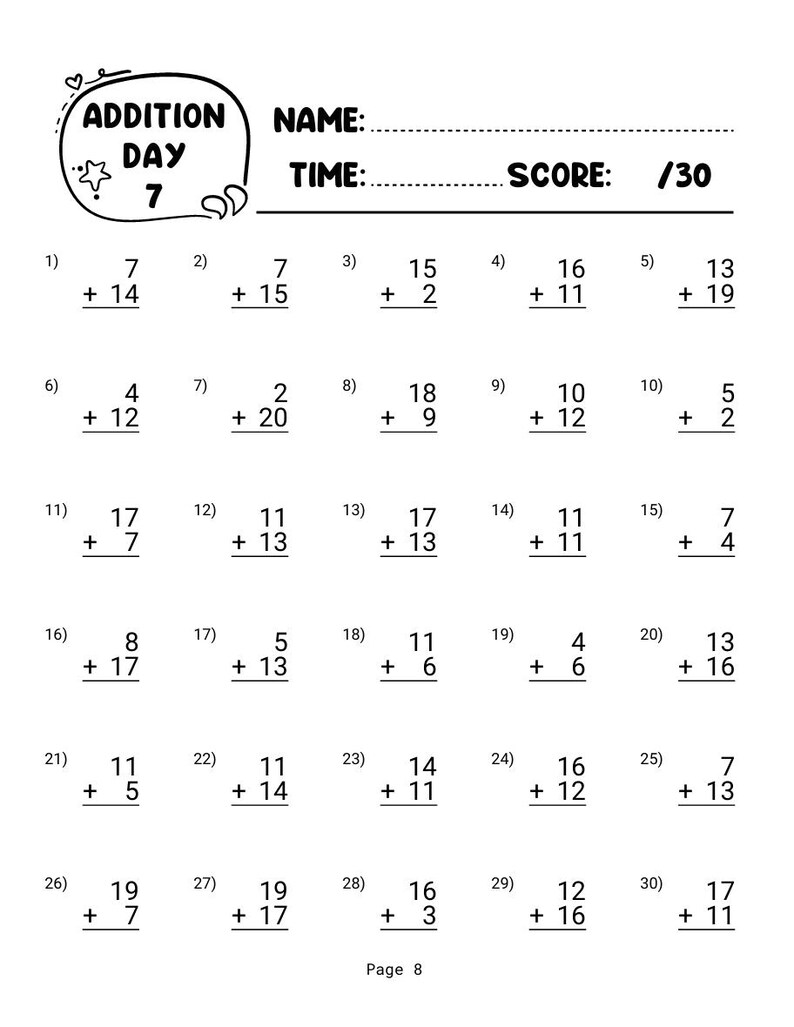 1st 2nd Grade Math Worksheets Bundle | Addition Subtraction ...