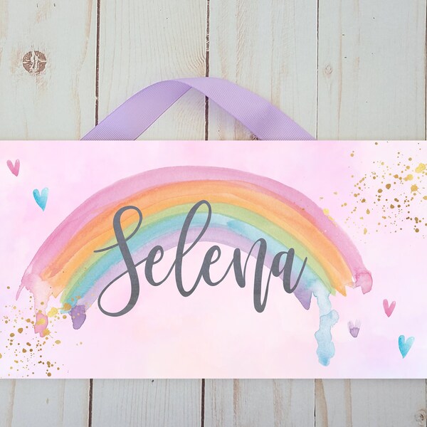 Rainbow Name Sign - Etsy