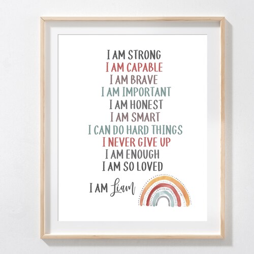 Personalized Positive Affirmations Print Affirmations Wall - Etsy