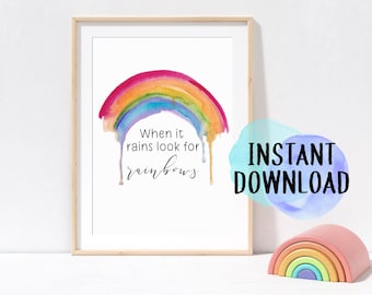 When It Rains Look for Rainbows Instant Digital Download Print Instant ...