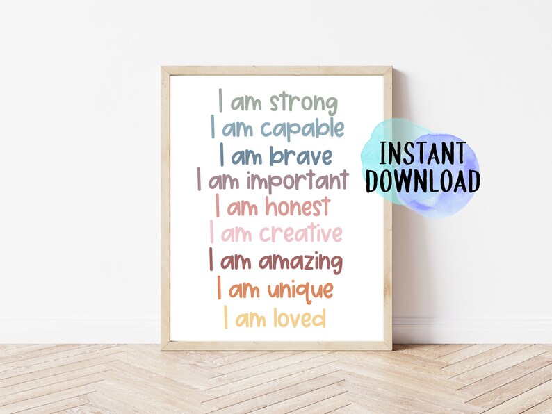 Printable Affirmations for Kids | Positive Affirmations | Encouraging ...