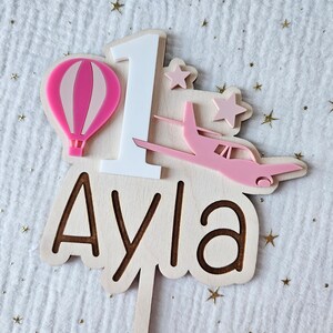 Personalized Travel Themed Cake Topper | Airplane and Hot Air Balloon ...