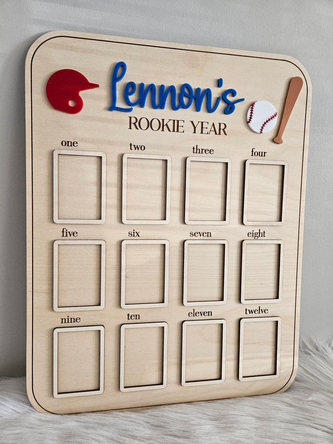 Baseball Themed First Birthday Board | First Birthday Photo Frame ...
