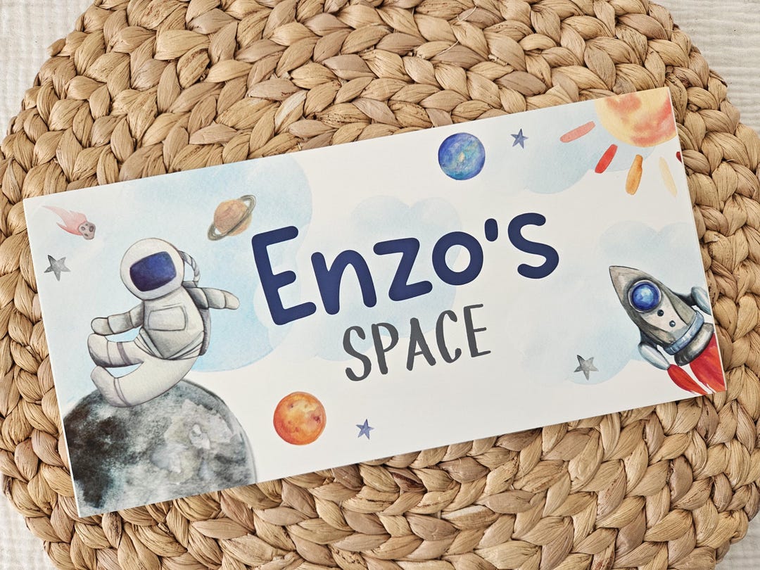 Personalized Astronaut Space Name Sign | Space Nursery Print | Child's ...