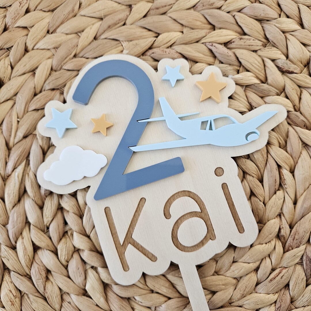 Personalized Travel Themed Cake Topper | Airplane and Hot Air Balloon ...