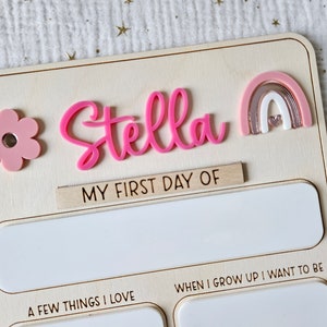 Flower and Rainbow Back to School Photo Prop | Personalized School Year ...