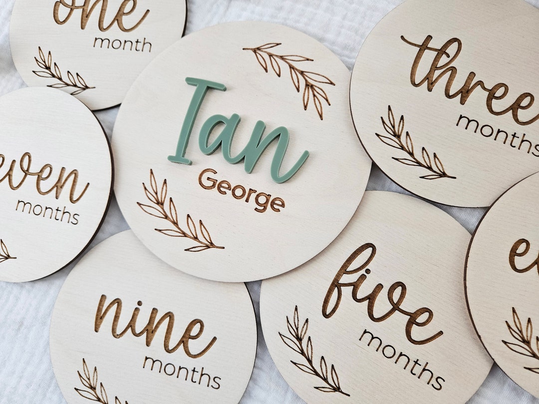 Monthly Milestone Discs | Baby Monthly Discs for Photos | Personalized ...
