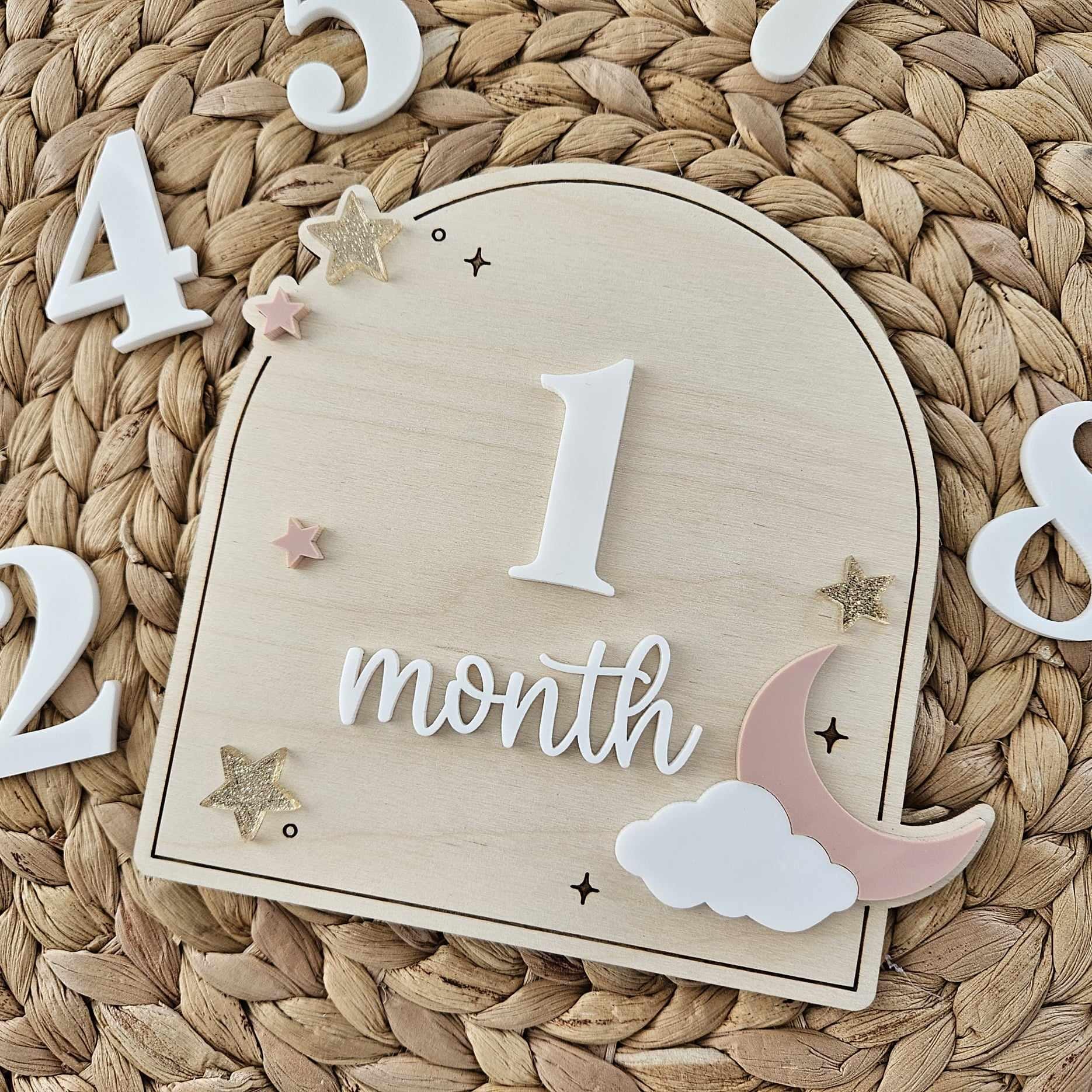 Celestial Monthly Milestone Discs | Moon and Stars Baby Monthly Discs ...
