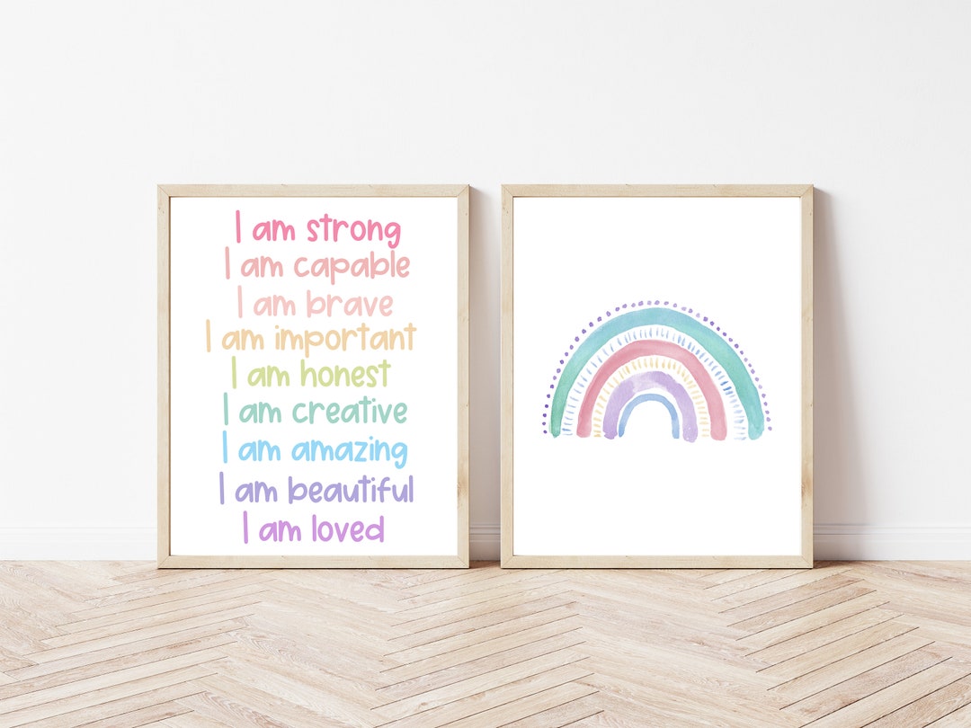 Pastel Positive Affirmations | Encouraging Prints for Kids | Rainbow ...