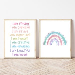 Pastel Positive Affirmations | Encouraging Prints for Kids | Rainbow ...