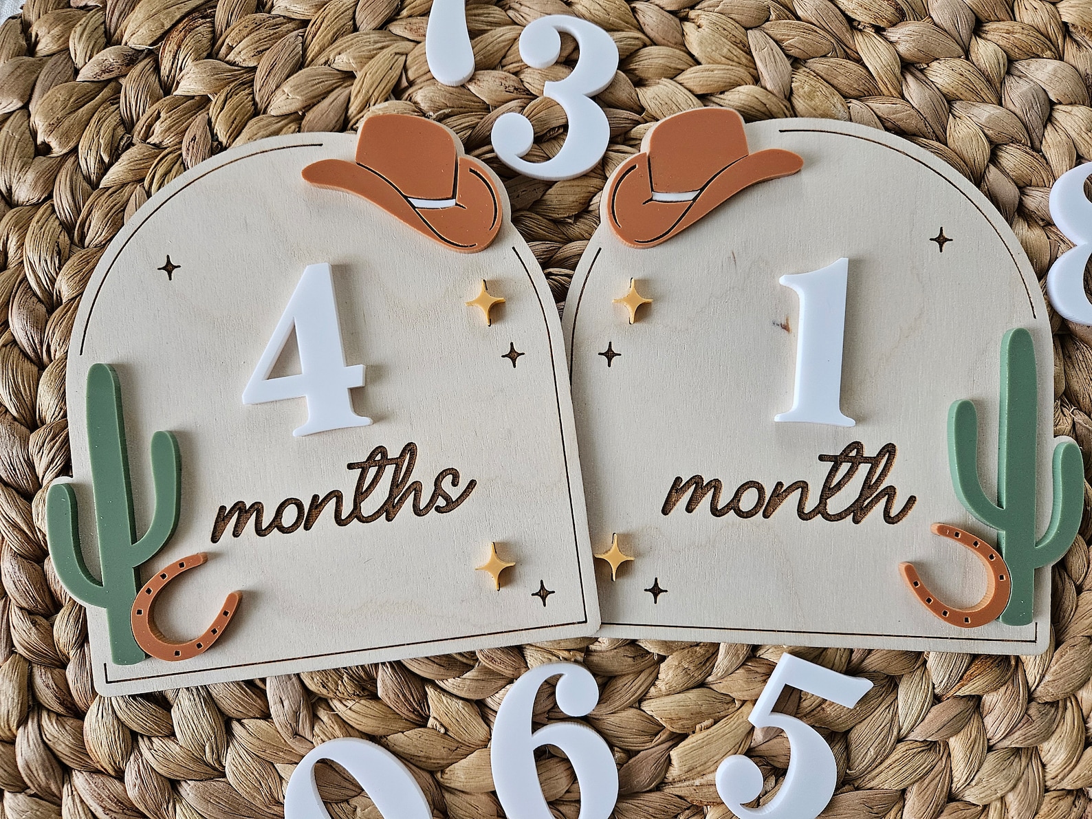 Cowboy Monthly Milestone Discs | Baby Monthly Discs for Photos ...
