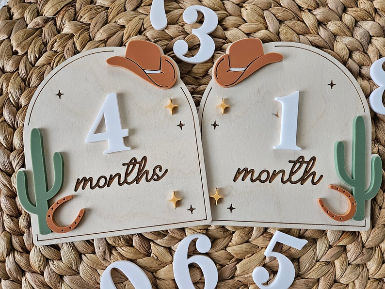 Cowboy Monthly Milestone Discs | Baby Monthly Discs for Photos ...