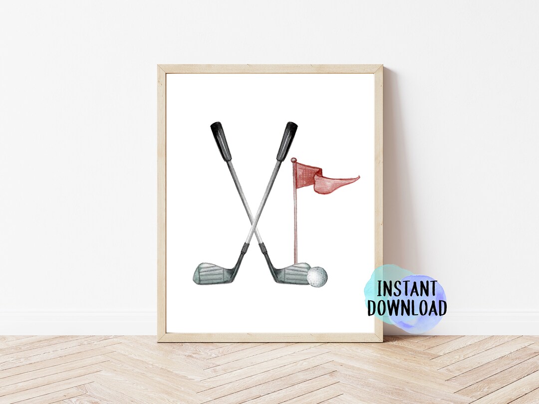 Printable Golf Wall Art | Watercolour Golf Print - Etsy