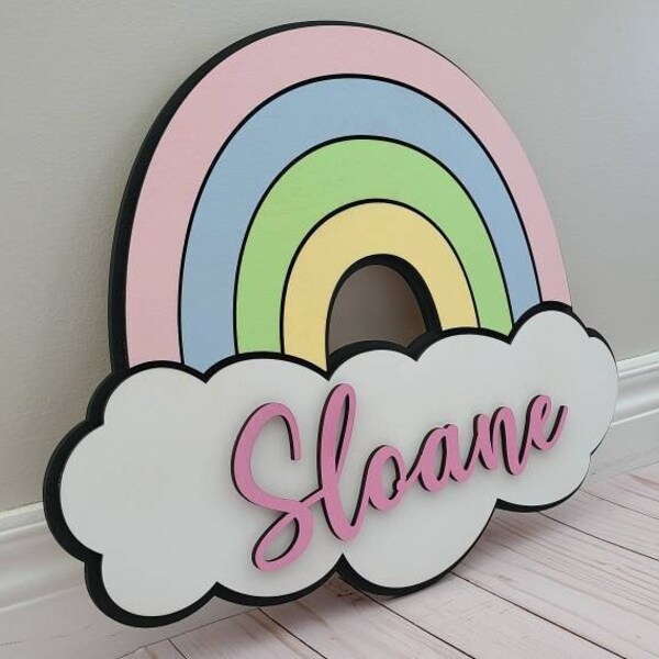 Rainbow Baby Name Sign - Etsy