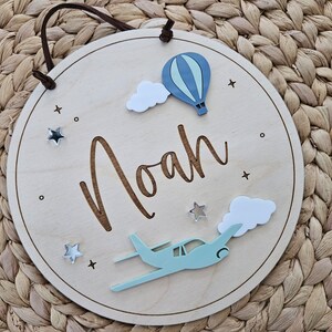 Airplane and Hot Air Balloon Name Sign | Child's Bedroom Door Sign ...