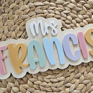 Custom Teacher Name Sign | Personalized Teacher Name Plaque for Desk or ...