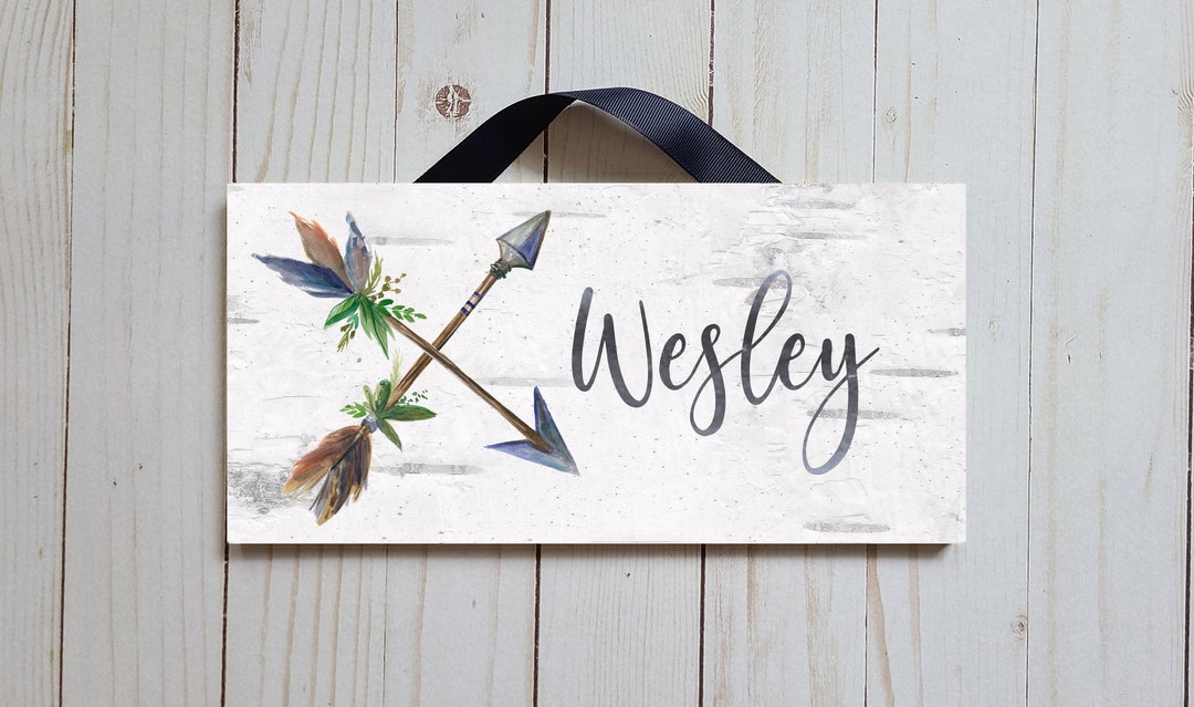 Arrow Name Sign, Watercolor Nursery Decor, Personalized Kid's Room - Etsy