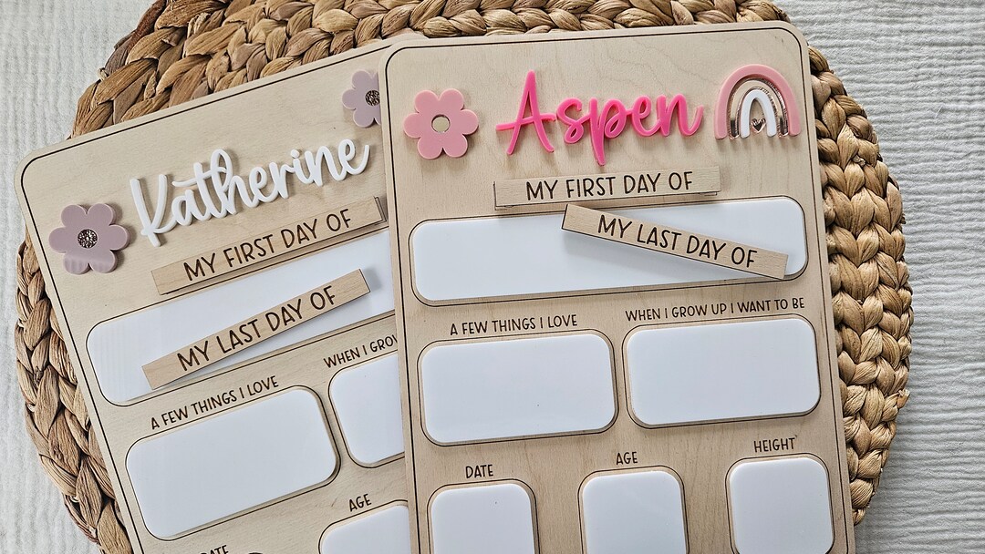 Flower and Rainbow Back to School Photo Prop | Personalized School Year ...