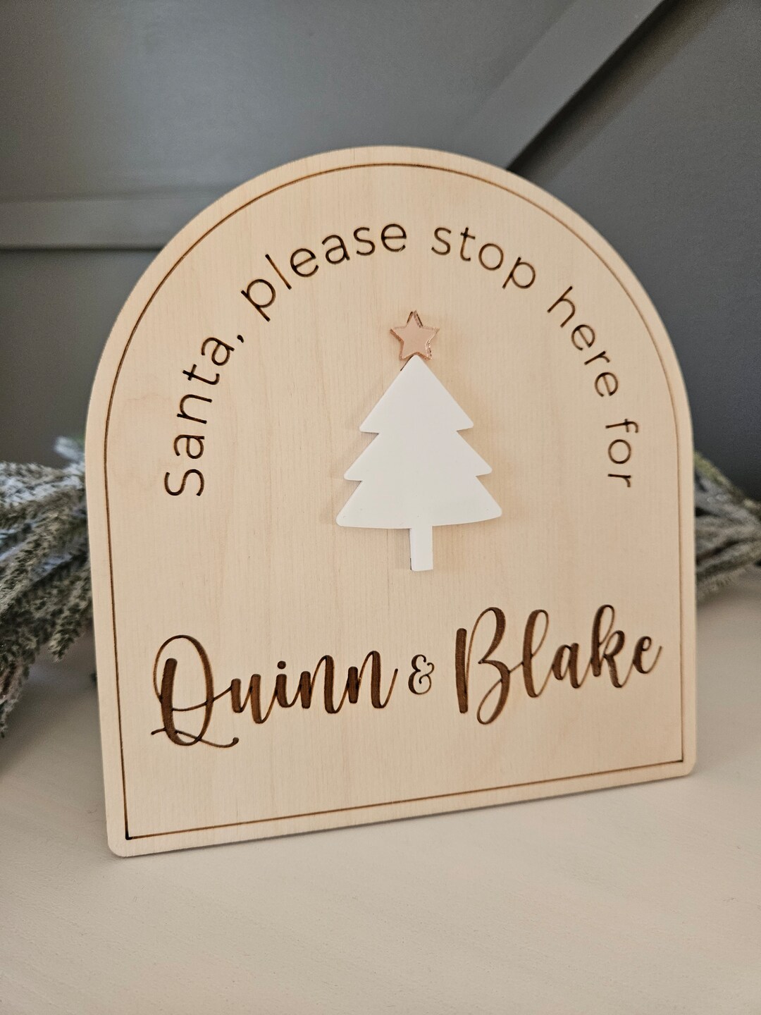 Santa Please Stop Here Sign Personalized Christmas Decoration Santa ...