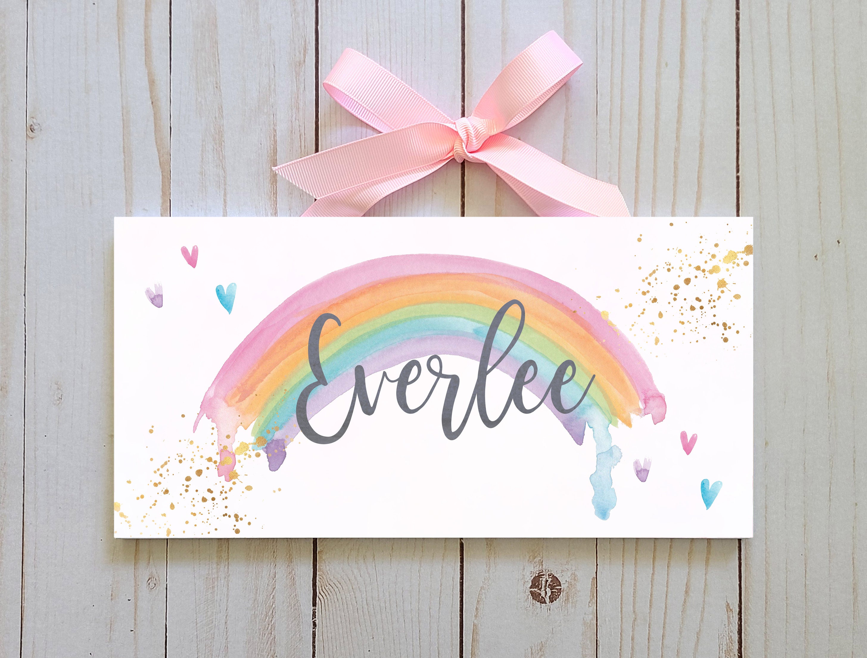 Personalized Rainbow Name Sign Watercolour Child's - Etsy