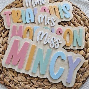 Custom Teacher Name Sign | Personalized Teacher Name Plaque for Desk or ...