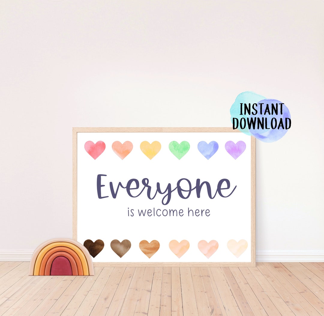 Printable Inclusive Classroom Print | Everyone is Welcome Here Digital ...