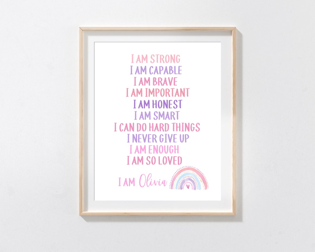 Personalized Positive Affirmations Print, Affirmations Wall Art for ...