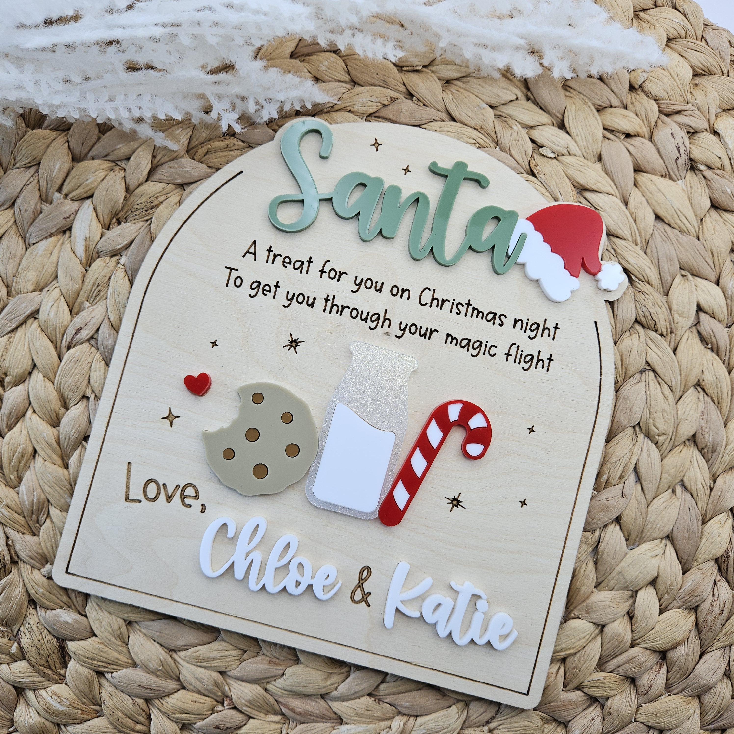 Personalized Milk and Cookies for Santa Sign: Laser Etched Baltic Birch ...