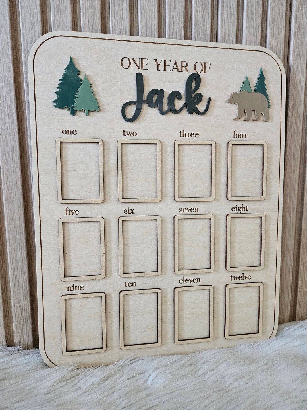 Forest Themed First Birthday Board | First Birthday Photo Frame ...