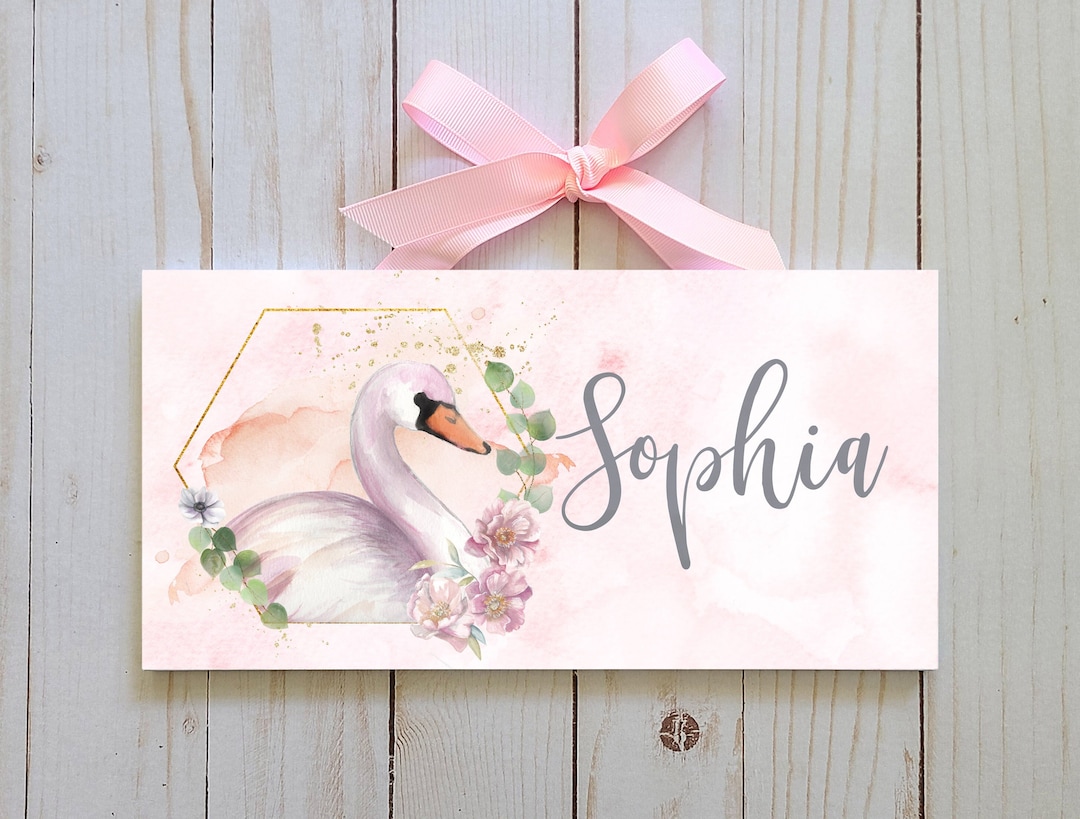 Personalized Swan Name Sign/ Child's Name Sign - Etsy