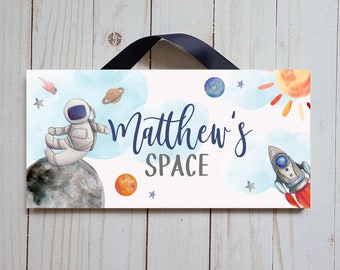 Personalized Child's Door Sign Outerspace Theme Boy Astronaut - Etsy
