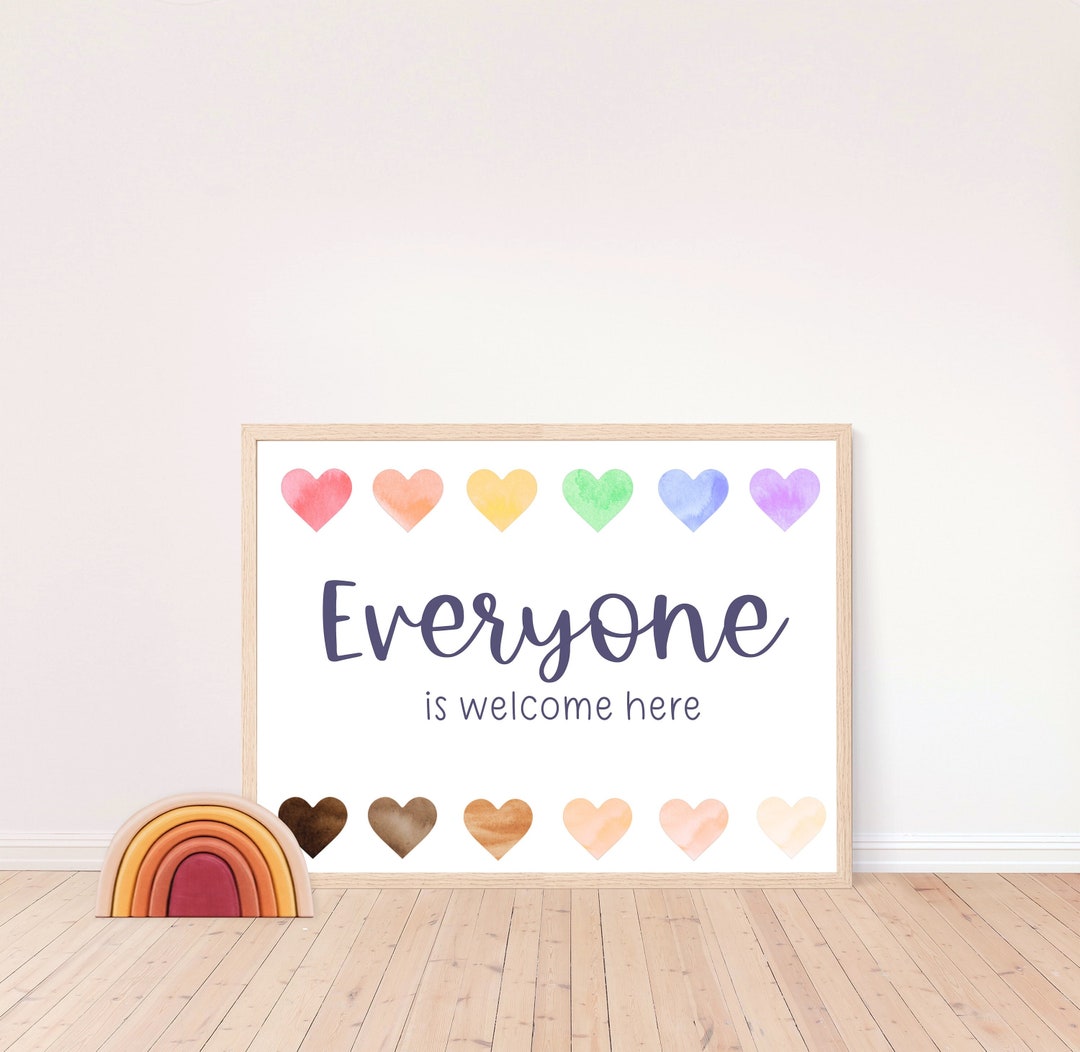Inclusive Classroom Print | Everyone is Welcome Here Print - Etsy