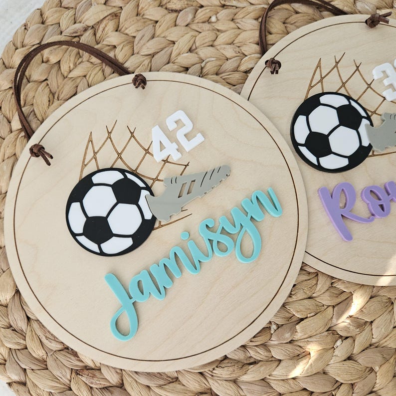 Soccer Name Sign | Sports Bedroom Door Sign | Children's Name Sign ...