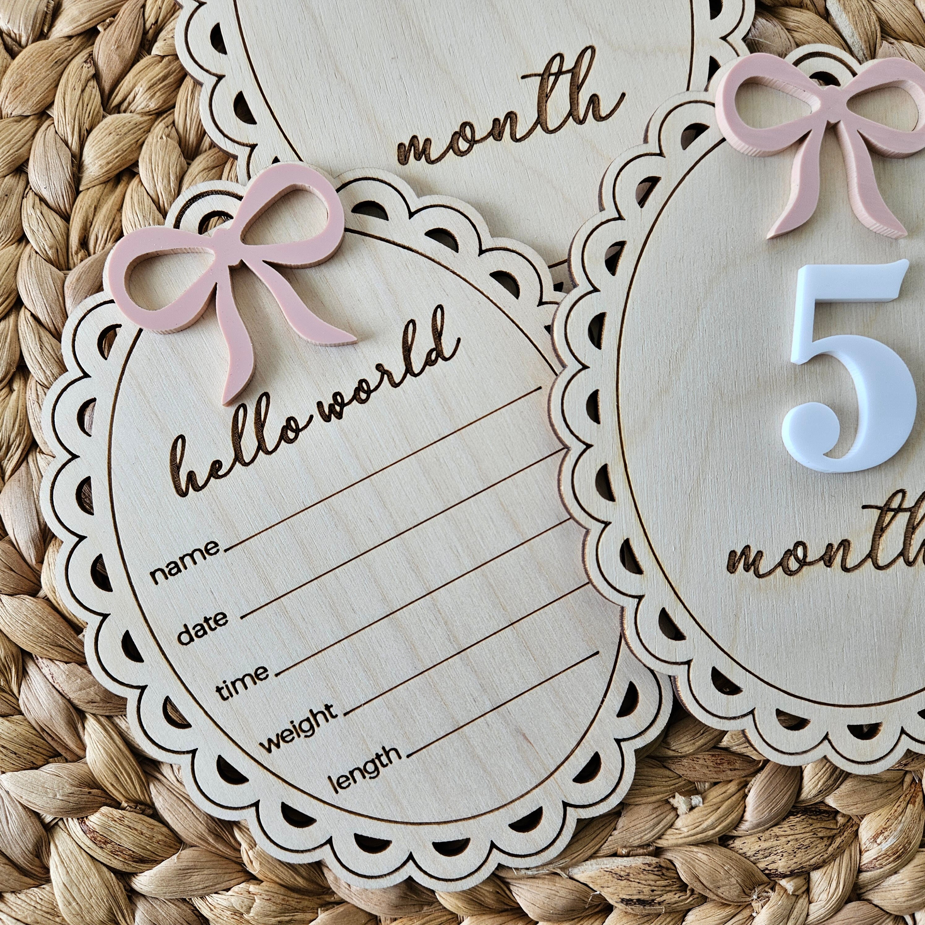 Bow Baby Milestone Discs | Interchangeable Numbers, Photo Prop - Etsy