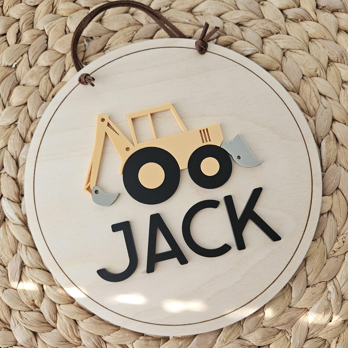 Construction Digger Name Sign | Child's Bedroom Door Sign | Name Plaque ...